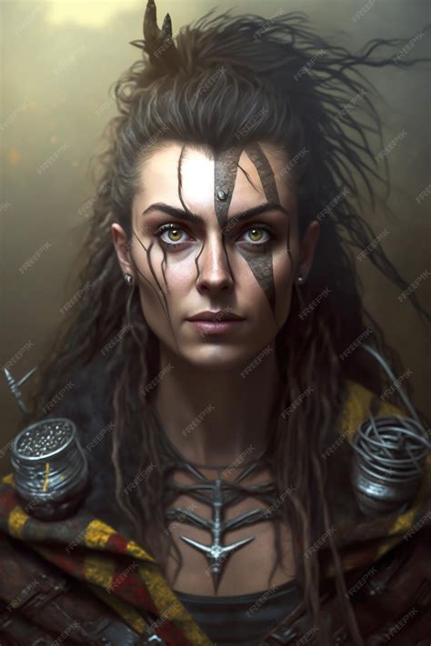 Premium Ai Image Portrait Of A Fantasy Female Ranger Pathfinder With