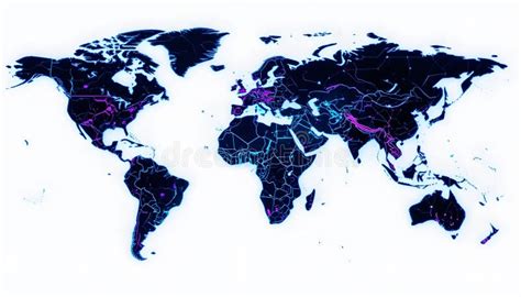 Global Network Connectivity Map A Futuristic Visualization Of Worldwide Data Flow And