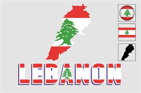 Premium Vector Lebanon Map And Flag In Vector Illustration