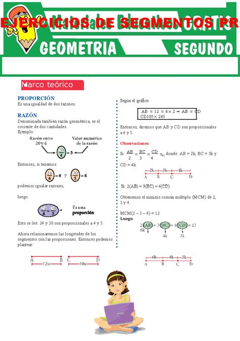 Ejercicios de Segmentos Proporcionales Para Segundo Grado de Secundaria k Marco teórico