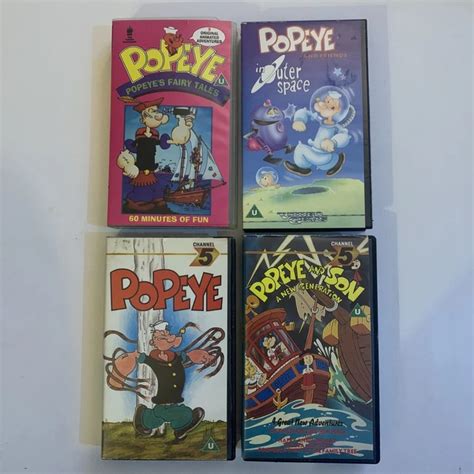 Popeye Animated Adventures X4 Cassettes Vidéo Vhs Classiques Cultes