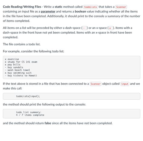 Solved Code Reading Writing Files Write A Static Method Chegg