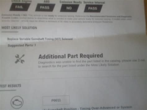 Code P Intake Position System Performance I Had AutoZone Do
