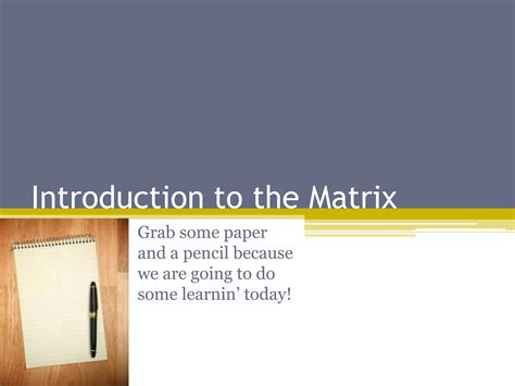 Introduction To Matrices Pptx Physics Science