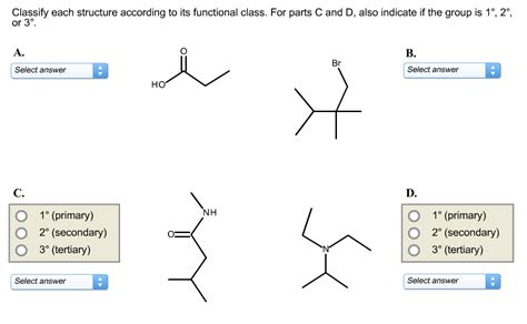 Solved Classify Each Structure According To Its Functional