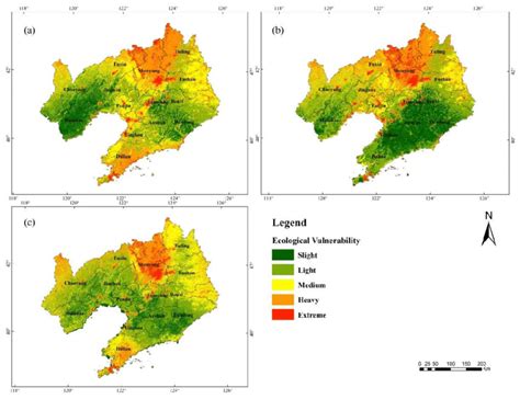 Spatial Distribution Of Ecological Vulnerability In Liaoning Province Download Scientific