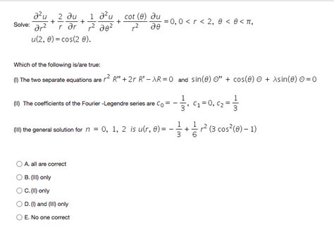 Solved Solve Begin Array L Frac Partial 2 U