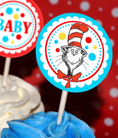 Cat In The Hat Cupcake Toppers
