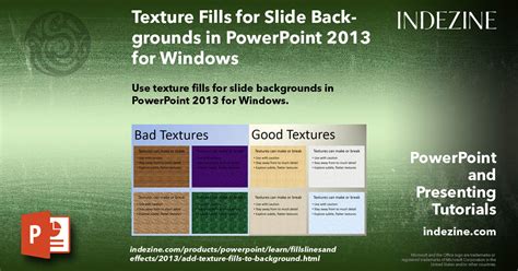 Texture Fills For Slide Backgrounds In Powerpoint 2013 For Windows