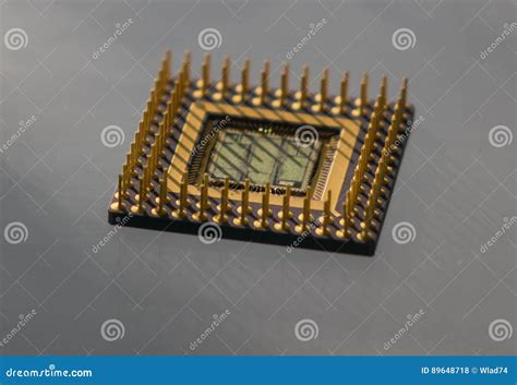 The Old And Vintage Computer Chip Close Up Stock Photo Image Of Microchip Electronics 89648718