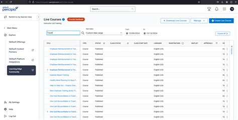 Date Range Filter On Live Class Page — Learning Edge