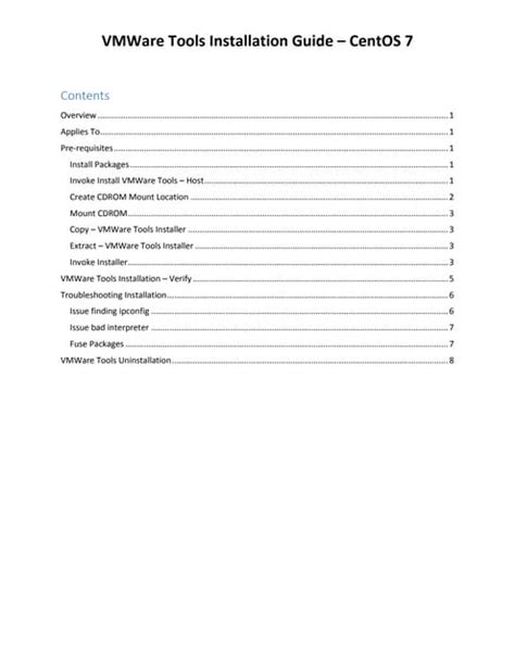 Install Vmware Tools Centos 7 Pdf