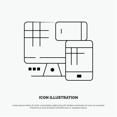 Computer Monitor Cell Education Vector Line Icon 19118816 Vector Art At