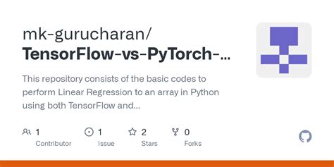 github mk gurucharan tensorflow vs pytorch linear regression this