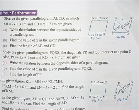 K Your Performanceobserve The Given Parallelogram Abcd In Which Ab 2x