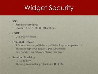 External JavaScript Widget Development Best Practices PPTX