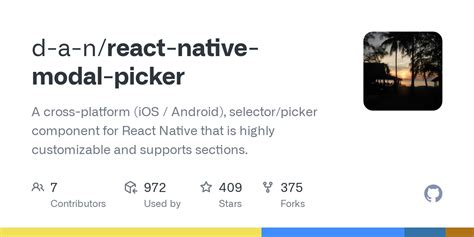 GitHub D A N React Native Modal Picker A Cross Platform IOS Android Selector Picker