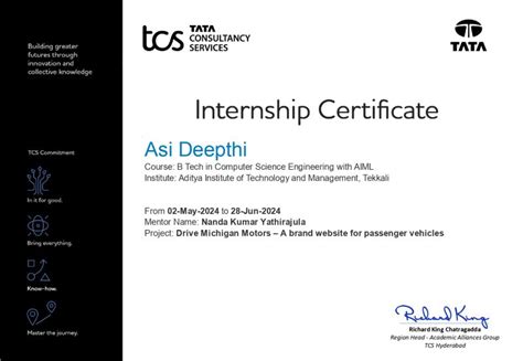 asi deepthi reddy on linkedin internship tcs webdevelopment btech learning careergrowth