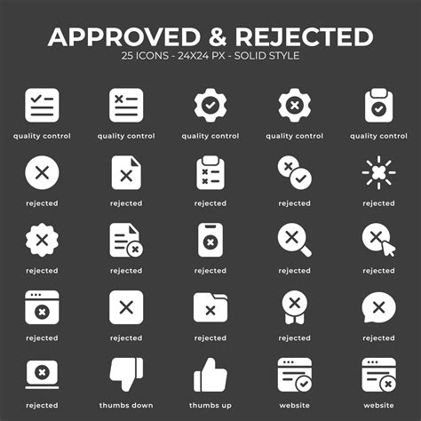 Approved And Rejected Icon Pack With White Color 16664738 Vector Art At