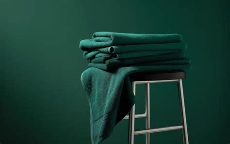 Premium Ai Image Organized Elegance Stacked Bathroom Towels On A