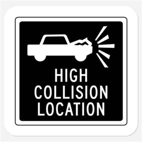 high collision location traffic sign canada stickers sold by israel