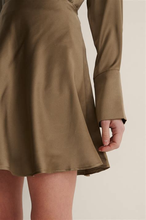 Mini Satin Skirt Brown Na