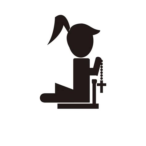 Woman Kneeling At The Cross — Stock Vector © Gracel1221 74692833