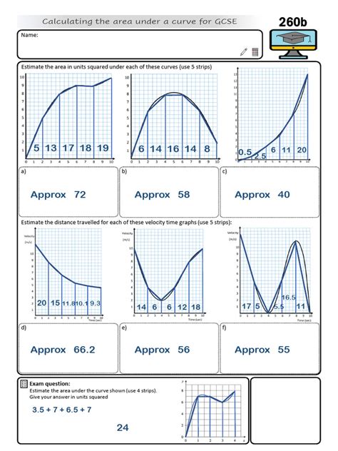 Answers Calculating The Area Under A Curve For Gcse 260b Pdf Area