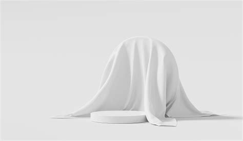 흰색 패브릭과 제품 배경 스탠드 또는 빈 배경이있는 광고 디스플레이에 연단 받침대 3d 렌더링 0명에 대한 스톡 사진 및 기타 이미지 Istock