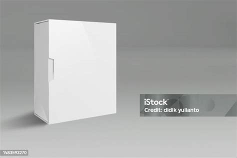 회색 배경에 닫힌 뚜껑이 있는 흰색 사각형 상자의 3d 렌더링 프로젝트 요소에 적합합니다 0명에 대한 스톡 사진 및 기타 이미지 Istock