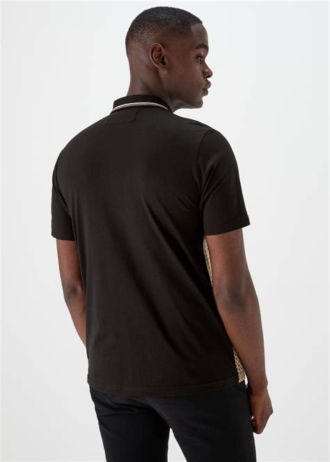 Stone Jacquard Print Smart Polo Shirt Matalan