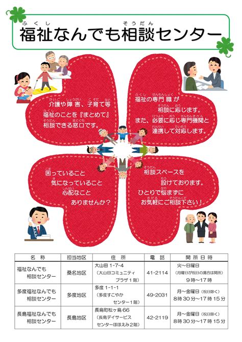 福祉なんでも相談センターのチラシを作りました 社会福祉法人 桑名市社会福祉協議会