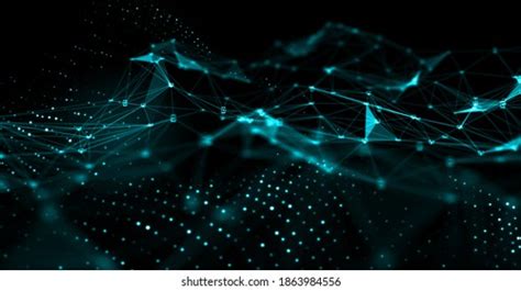 Technology Abstract Lines Dots Connection Background Stock Illustration