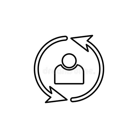 Line Vector Icon User Refresh Outline Vector Icon Stock Illustration Illustration Of Flat