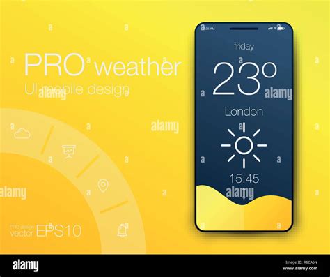 Weather Forecast App Ux Ui Design Stock Vector Stock Vector Image