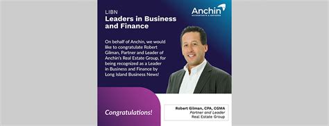 Robert Gilman Honored As A Leader In Business Anchin