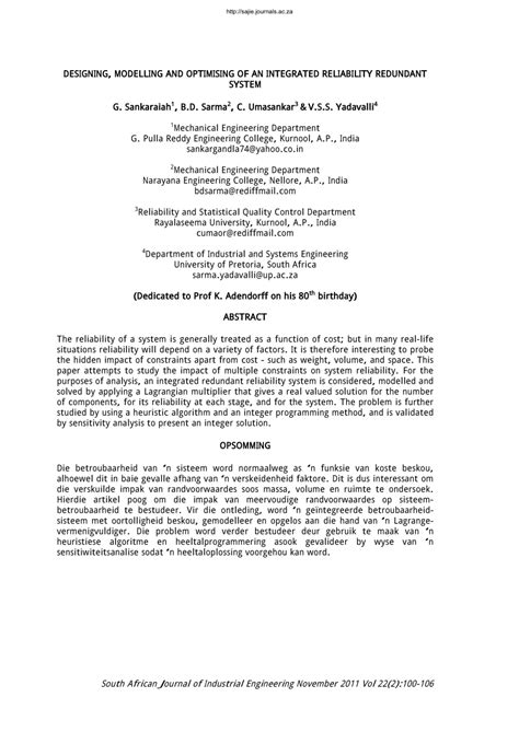 Pdf Designing Modelling And Optimising Of An Integrated Reliability Redundant System