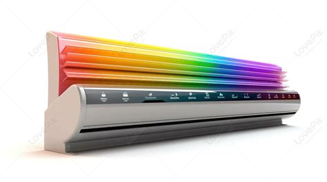 효율성 등급 차트 비교 흰색 배경에 3d 렌더링으로 전시된 현대식 Ac 장치 Ac 배경 공기 청정기 배경 3d 현대 배경 이미지 Hd Ac 공기 청정기 3d