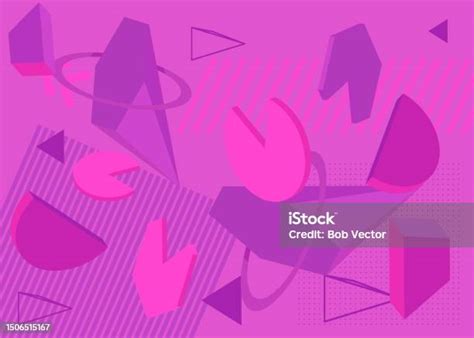 기하학적 분홍색 그래픽 최소한의 배경입니다 복고풍 기하학적 어두운 테마 포스터 배너입니다 표지 디자인을 위한 빈티지 무작위 모양