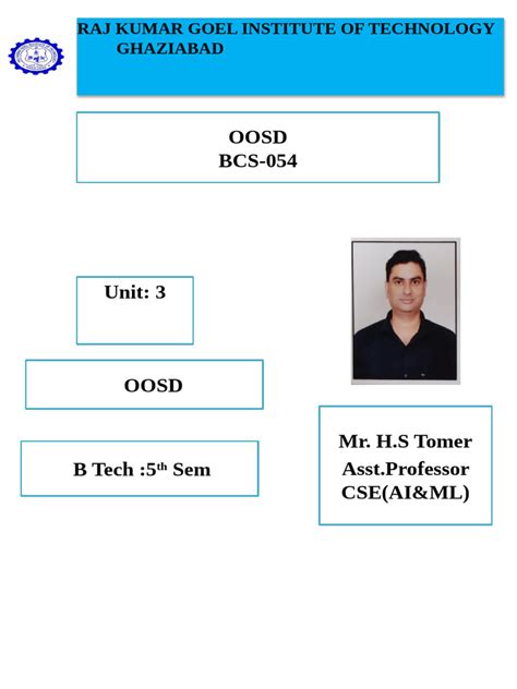 Oosd Unit 3 Pdf Class Computer Programming Inheritance Object