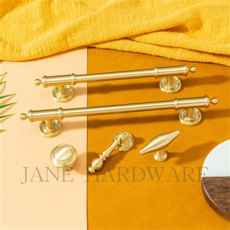 Solid Brass Drawer Pullnordic Kitchen Cabinet Door Handlesgold Drop Pull Knob Etsy