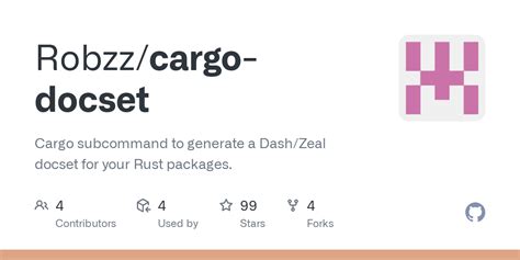 GitHub Robzz Cargo Docset Cargo Subcommand To Generate A Dash Zeal