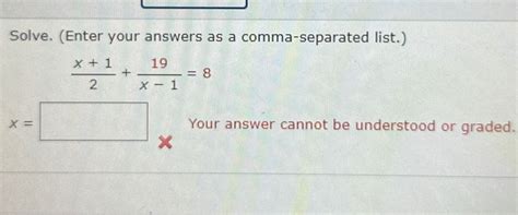 Solved Solve Enter Your Answers As A Comma Separated Chegg
