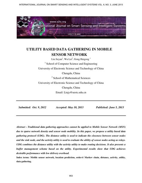 Pdf Utility Based Data Gathering In Mobile Sensor Network