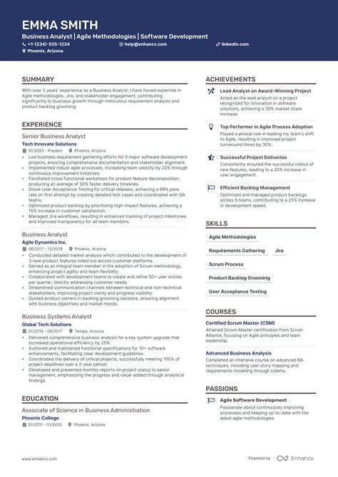 5 Agile Business Analyst Resume Examples Guide For 2024