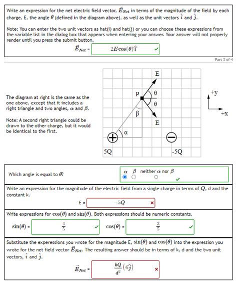 Solved Write An Expression For The Net Electric Field