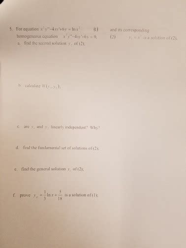 Solved For Equation X2 Y 4xy 6y Ln X2 1