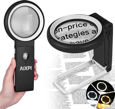 Magnifying Glass With Light And Stand 10x Large Lighted Magnifying