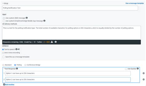 Ebs Character Limit For Polling Options In Notifications In Everbridge