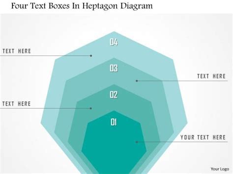 Business Diagram Four Text Boxes In Heptagon Diagram Presentation Template